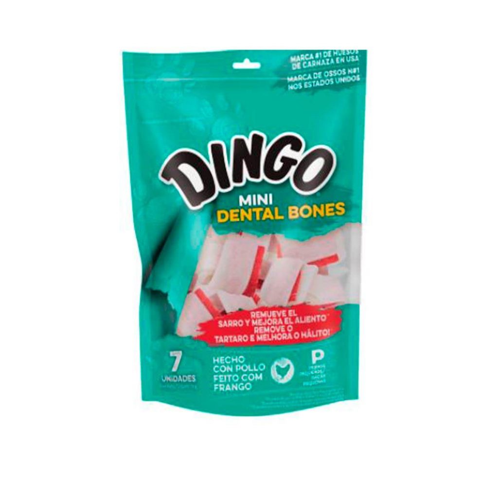 Hueso Dingo Dental Mini Bones 70 Grs (7 Un) - Petcity